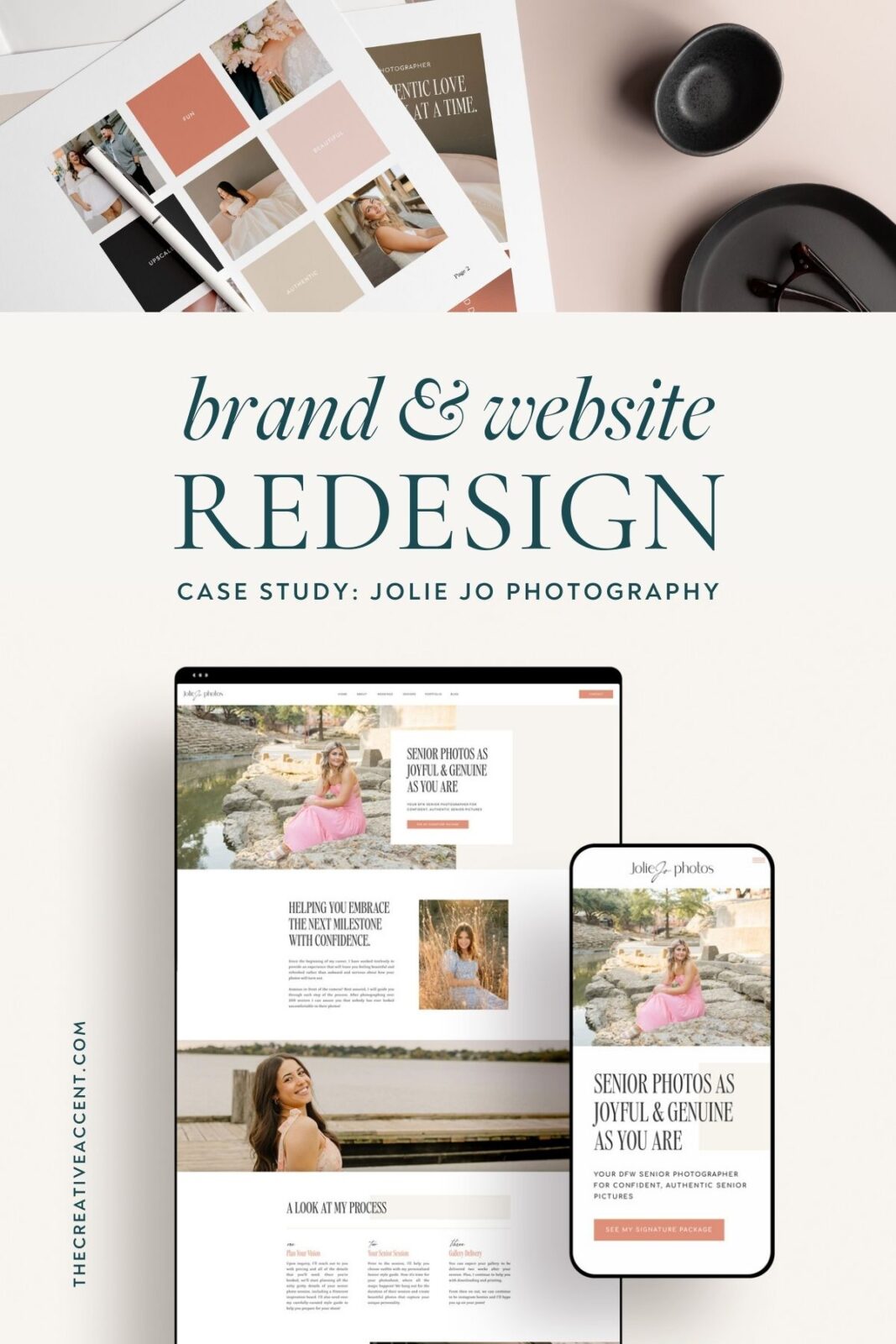 Brand and website redesign case study for Jolie Jo Photography - The Creative Accent